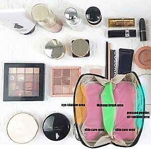 S-SNAIL-OO Upgrade Large-capacity Travel Cosmetic Bag, Women Pu Leather Waterproof Portable Cosmetic Bag with Handle, Storage Bag for Place Skin Care Products, Jewelry, Sundries. (Pink)