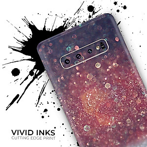 DesignSkinz Red and Blue Glowing Orbs with Silver Sparkle Protective Vinyl Decal Wrap Skin Cover Compatible with The Samsung Galaxy S20 (Screen Trim & Back Glass Skin)