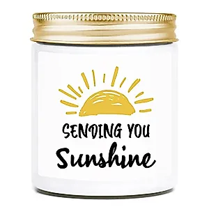 Lavender Scented Candle - Birthday Gifts for Women, Her, Mom, Friends - Sending You Sunshine - Inspirational, Encouragement, Divorce, Get Well Soon, Christmas, Cancer, Grief, Sympathy Gifts
