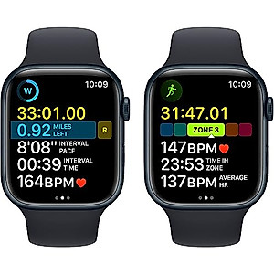 Apple Watch Series 8 [GPS, 45mm] Midnight Aluminum Case with Midnight Sport Band (Renewed)