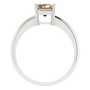 Clara Pucci 1.75ct Radiant Cut Solitaire Stunning Yellow Moissanite Bridal Designer Anniversary Engagement Ring 14k White Gold SZ 4.5