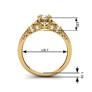 MOONEYE 5 MM Round Shape Moissanite Diamond Mother's Day Ring in 925 Sterling Silver Blossom Design (Silver, 6)