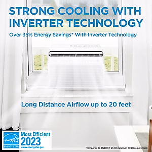 Midea 12,000 BTU U-Shaped Smart Inverter Window Air Conditioner–Cools up to 550 Sq. Ft., Ultra Quiet with Open Window Flexibility, Compatible with Alexa/Google Assistant, 35% Energy Savings (Renewed)
