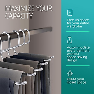 Pants Hangers | Open-Ended Metal Pants Hangers, 15 Black Pant Hangers Non-Slip Hangers for Pants, Jeans, Slacks, Blanket, Tablecloth - Space-Saving Pants Hangers for Women and Men by ERA Accents