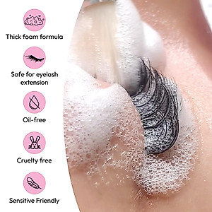 Eyesy Lash LARGE 120ml/4.05 fl.oz Lash Shampoo for Eyelash Extensions Cleanser Oil Free Foaming Soap Lash Bath and Wash | Eyelid Cleanser for Makeup Remover | Salon Use and Home Care