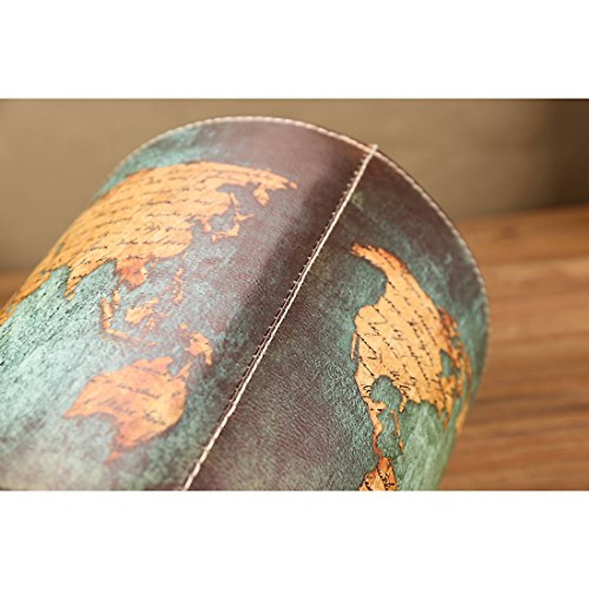 HMANE Wastebasket, Decorative Round Waterproof Litchi Leather Trash Can Paper Garbage Container Bin for Living Room - (Pattern-3)