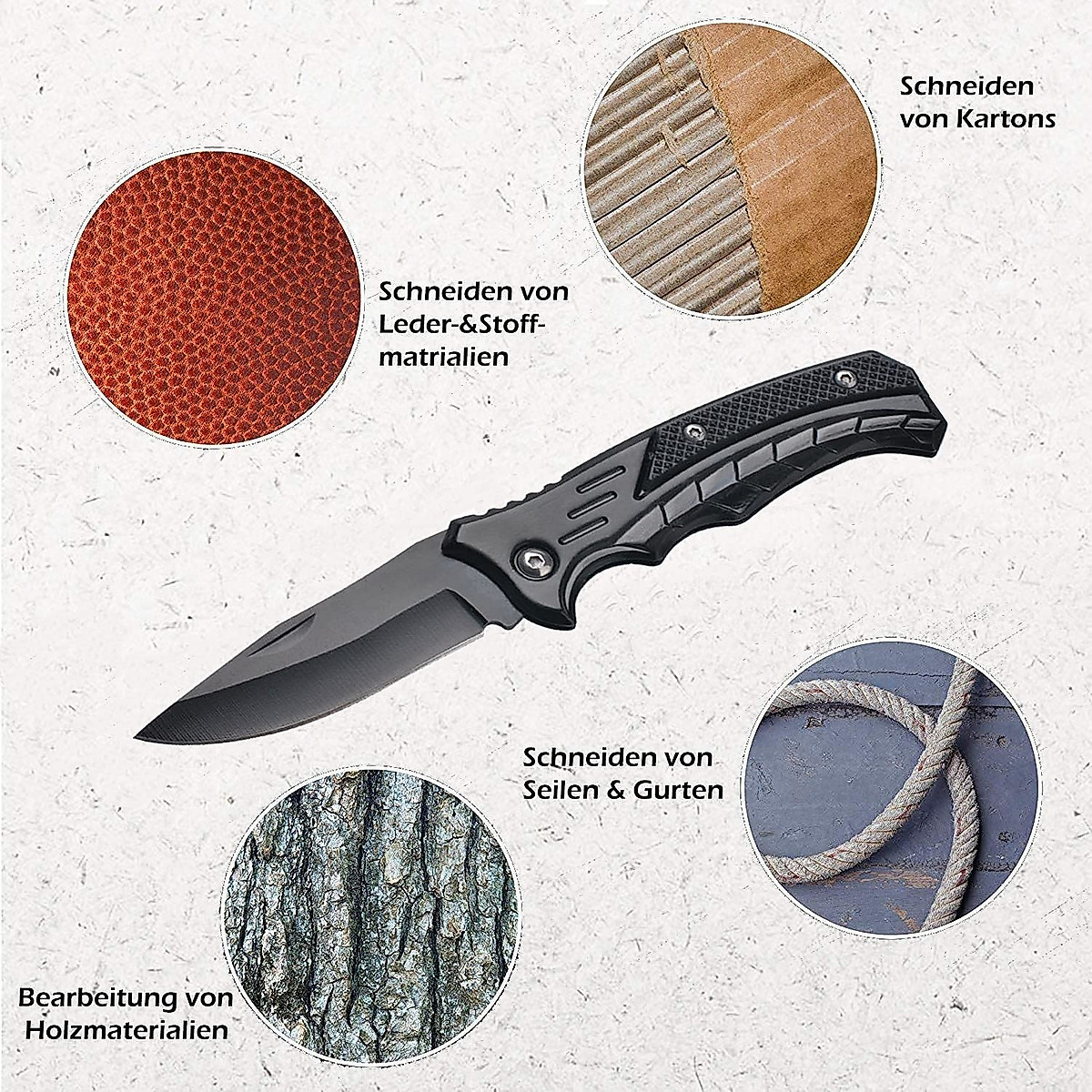 BUYONE Pocket Knife, Mini Folding Knife| Outdoor Knife, with Belt Clip, for Leisure, Camping, Hiking and Emergencies, Gift for