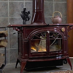 COSTWAY 4-Blade Stove Fan, Multi-Function Fuel Heat Powered Fan, Black, 6.5''X 3.0''X9.0''(LXWXH), 1.5 lbs