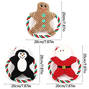 Yjcnelcr Dog Christmas Toy Santa Plush Rope Toy Stuffed Chew for Dogs Dental Care