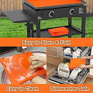 BYKITCHEN Silicone Griddle Cover for Blackstone 22 inch Griddle, Griddle Mat for Blackstone Tabletop Griddle, Grill Accessories for 22 inch Blackstone Griddle, Outdoor Protective Portable Grill Mat