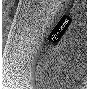 TRAVELREST 4-in-1 Travel Blanket - Ultra Plush and Soft Poncho Style Blanket – Includes Built-in Carry Case, Stuff Sack and Zippered Pocket – Ideal Airplane Blanket Weighing Just 20 Ounces.