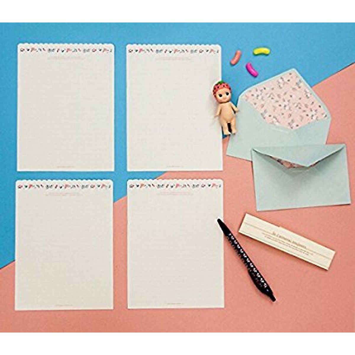 SCStyle 32 Cute Kawaii Lovely Special Design Writing Stationery Paper with 16 Envelope - 32 Letter paper (7.1x5.2 inch) by SCStyle
