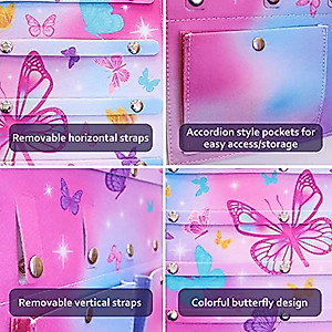 FROG SAC Bow and Headband Holder, Butterfly Hair Accessories Organizer for Girls, Hair Clip Accessory Organizers for Kids, Toddler Baby Wall Hanging Head Band Hairbow Bows Hangers for Closet Door