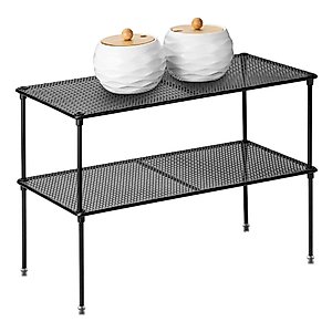 ASTOTSELL 2-Pack Kitchen Cupboard Shelf Organizer for Cabinet, Expandable & Stackable Counter Cupboard Organiser, Storage Rack for Bathroom, Kitchen, Laundry Room
