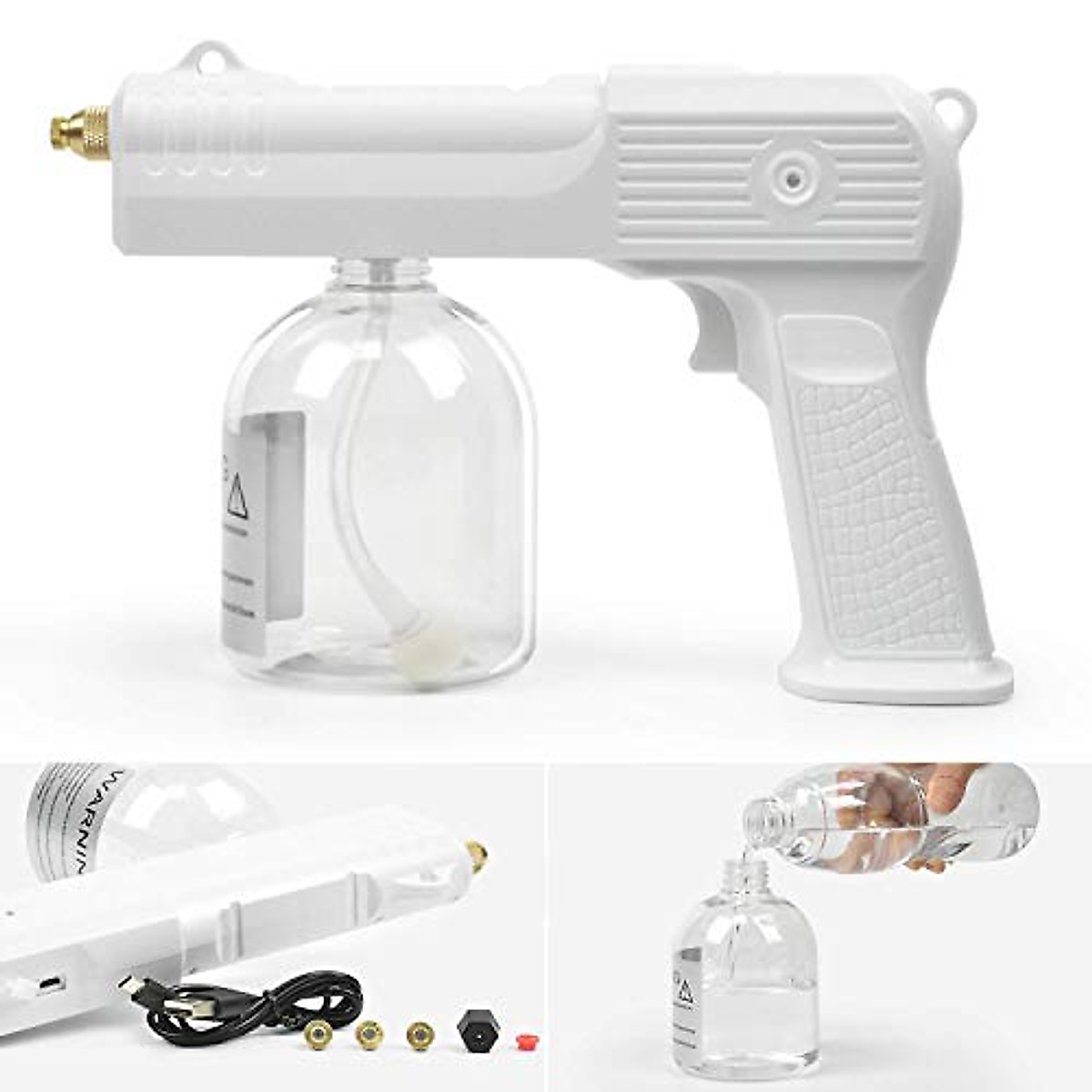 coamanug Nano Spray Fogger Rechargeable, Cordless Electric Atomizer, Steam Gun Handheld Intelligent Portable ULV Sprayer Fogger Machine for Home, Office, School or Garden