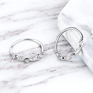 EACHSTYLE Mom Ring, 925 Silver Wave Ring, Mother Daughter Rings, Highs and Lows Ring, Birthday Gifts for Women, Inspirational Gift for Her (10)