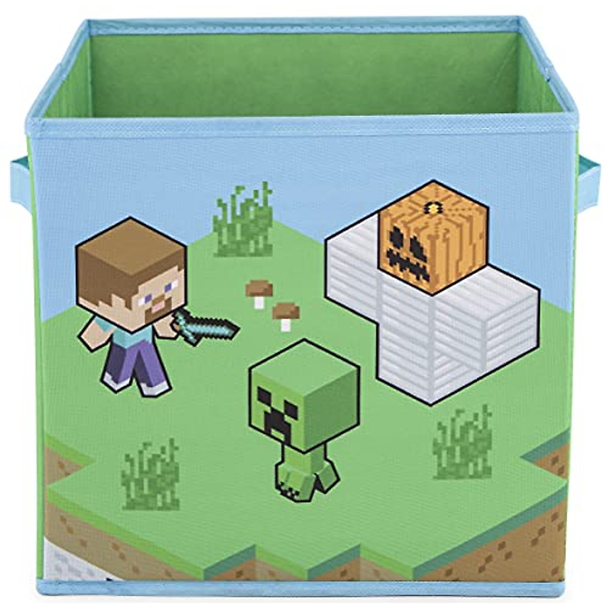 Jay Franco Minecraft Life 2 Pack Collapsible Cube Storage Bins – Kids Foldable Organizer with Handles (Official Minecraft Product)