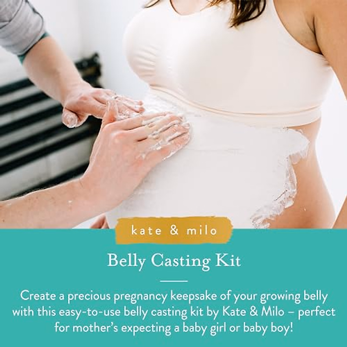 Kate & Milo Belly Casting Kit, Pregnancy Keepsake Making Kit, Easy To Make DIY Plaster Cast Baby Bump Keepsake, Gift For Expecting Moms