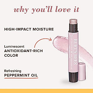 Burt's Bees Lip Balm Easter Basket Stuffers, Moisturizing Lip Shimmer Spring Gift for Women, for All Day Hydration, with Vitamin E & Coconut Oil, 100% Natural, Champagne, 0.09 Ounce