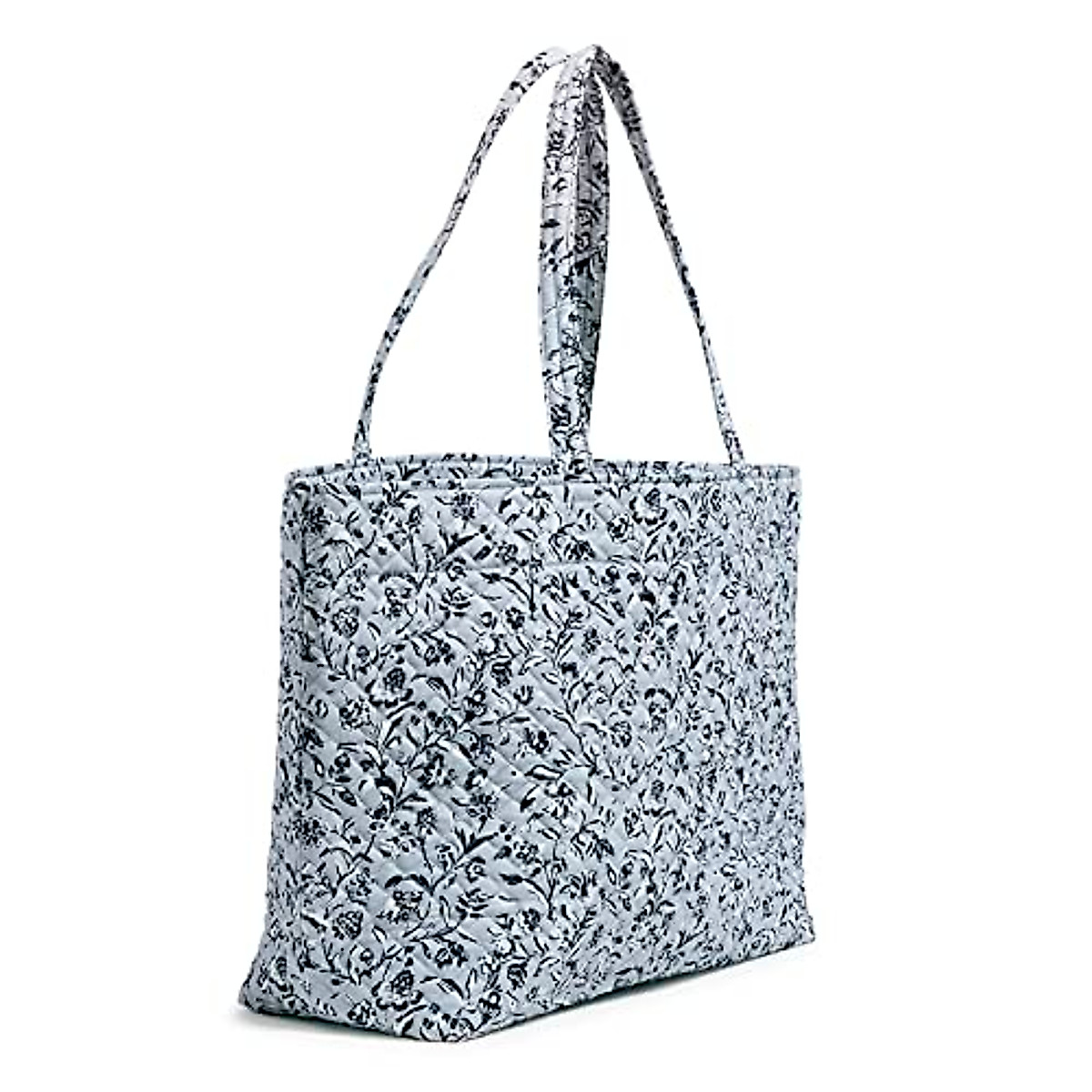Vera Bradley Women's Cotton Grand Tote Bag, Perennials Gray - Recycled Cotton, One Size
