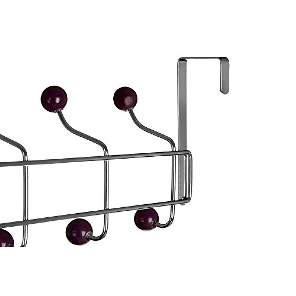 Premier Housewares 509733 Coat Hooks/Over Door Hanger/Over Door Coat Hooks/Door Hanger - 10 Hooks,Purple,H17 x W41 x D12cm