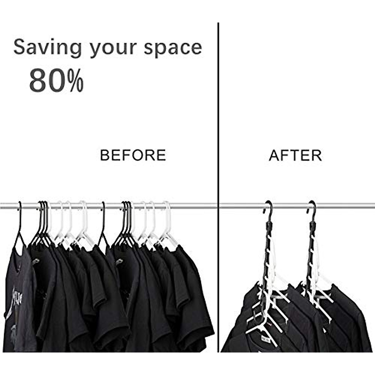 Space Saving Hangers 10 Pack Magic Hangers Clothes Hangers Organizer Smart Closet Space Saver with Sturdy Plastic for Heavy Jeans Clothes Trouser