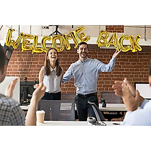 Treasures Gifted Gold Welcome Back Balloons - 16 Inch Welcome Back Decorations for Office, School, Home & More - Welcome Home Balloons, Welcome Home Decorations - Welcome Back Banner for Office & Home