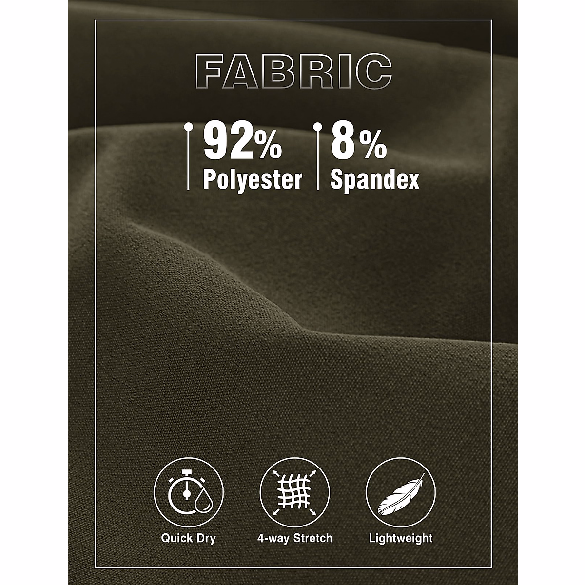 TBMPOY Men's 7" Hiking Running Shorts with Pockets Athletic Outdoor Sports Gym Workout Short Zipper Pockets ArmyGreen L