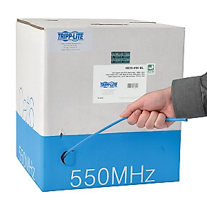 Tripp Lite Cat6 Gigabit Bulk Solid PVC Cable Blue, 1000-ft.(N222-01K-BL)