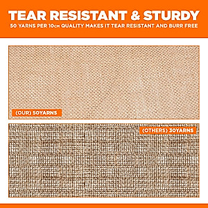 JAKSUZ Burlap Table Runners- {12inx10yards}- Burlap Cloth Roll Used for Dining Runners, Crafts, Dresser Cover & Sackcloth - Natural Jute Runner Suitable for Event Decor, Thanksgiving Table & Weddings