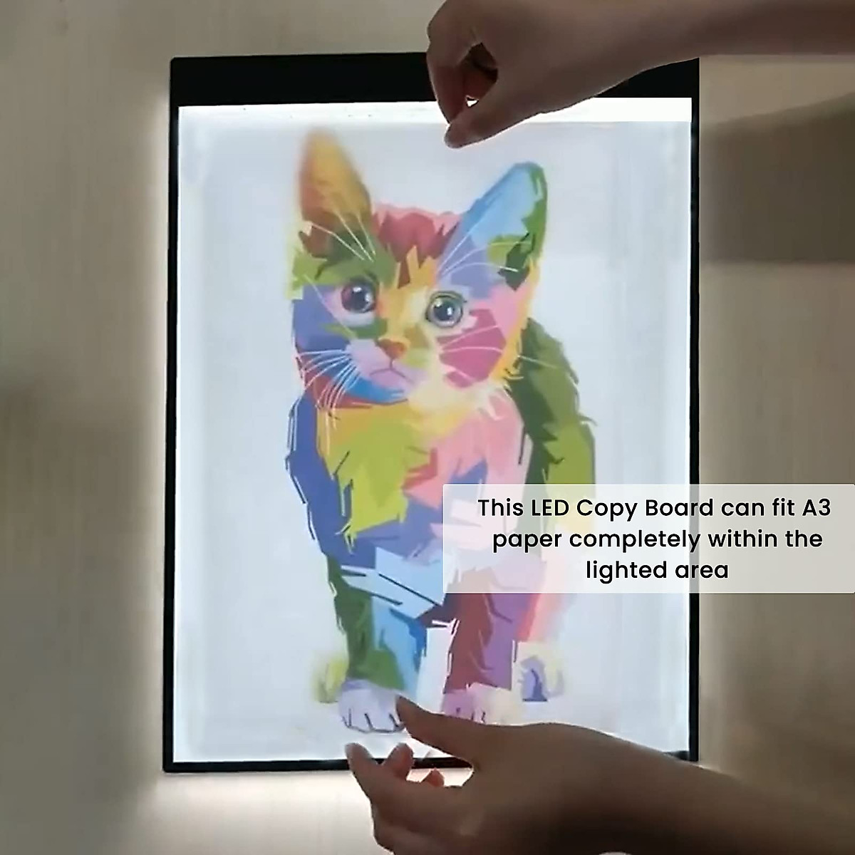 Santek A3 Eye-Friendly Dimmable LED Light Box for Tracing, Ultra-Thin Drawing Kit with Ruler, Magnets & Cable – Diamond Painting Art, Tattoo Stencils, Sketching, Animation & Artist Supplies