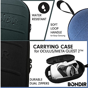 BONDIR Carrying Case for Oculus/Meta Quest 2 / Meta Quest 3 (Black)