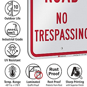 SmartSign-K-5842-EG Private Road Sign, No Trespassing Sign, Private Drive Sign, 12 x 18 Inches 3M Engineer Grade Reflective Aluminum, USA Made , Red on White
