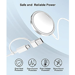 Basesailor Magnetic Wireless Charger with USB C Adapter,Portable Travel Cordless Qi Fast Charging Pad for MagSafe,iPhone 13 12 11 14 Pro Max Mini,SE XR XS,AirPods,Samsung Galaxy S23 S22 Z Fold Flip