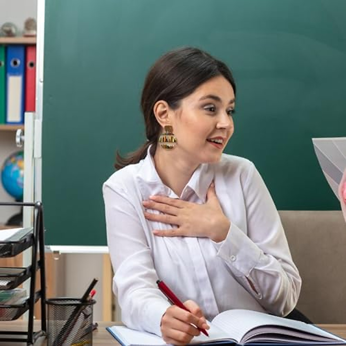 Teacher Earrings Book Earrings Acrylic Pencil Earrings Bookcase Drop Earrings Funny Earrings Teacher Appreciation Gifts Back to School Gifts for Teacher Student