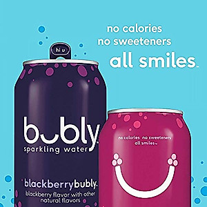 bubly Sparkling Water, 6 Flavor Variety Pack (Blackberry, Lime, Cherry, Grapefruit, Strawberry, Mango), Zero Sugar & Zero Calories, Seltzer Water, 12 Fl Oz Cans (Pack of 18)