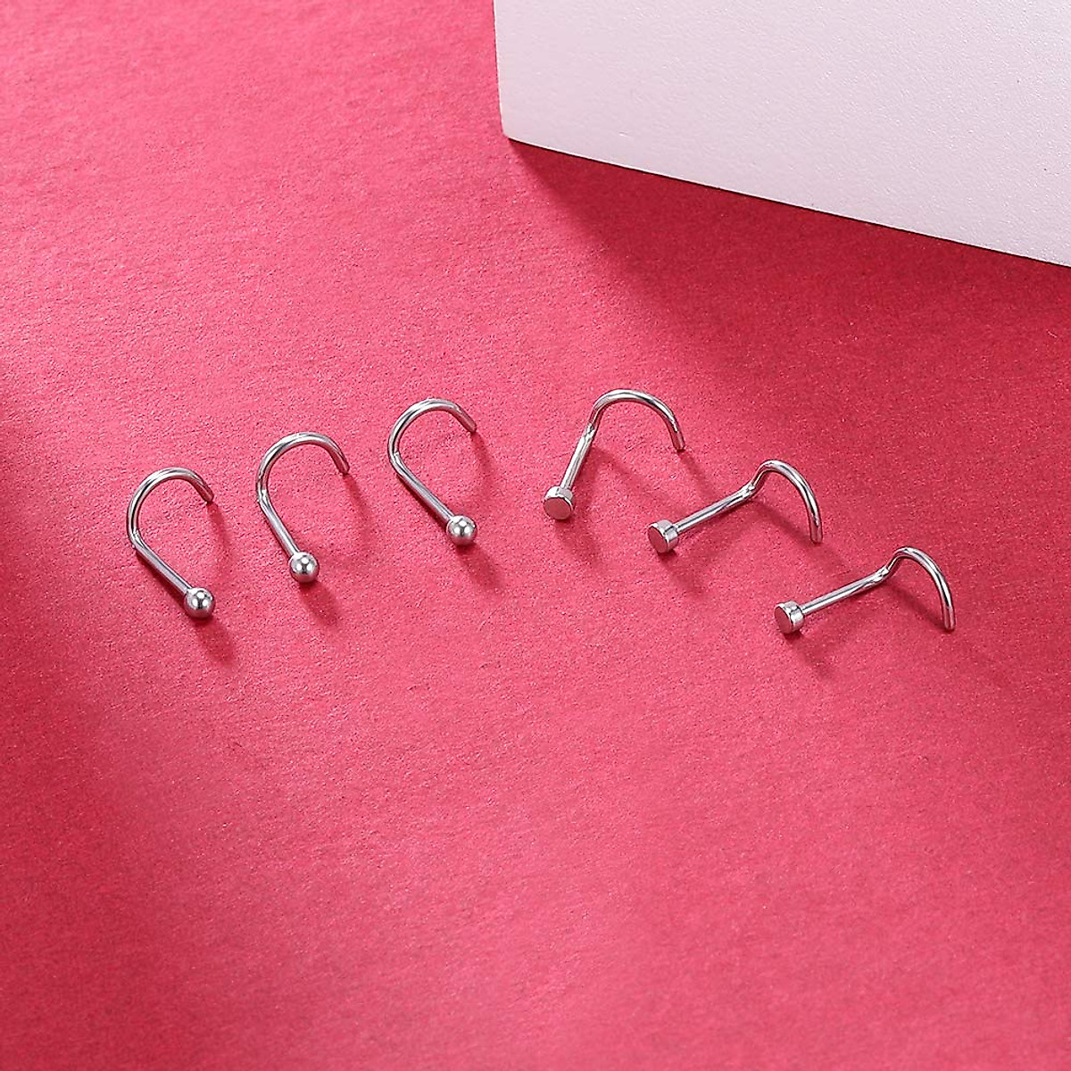 ZS 30 Pieces Cubic Zircon Nose Bone Studs 20 Gauge Stainless Steel Opal Nose Piercing Studs Clear Bioflex Nose Rings for Body Jewelry