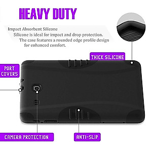 Verizon OEM Rugged Shock Absorbing Impact Protection Case with Built-in Screen Guard for Samsung Galaxy Tab E 9.6" - Black