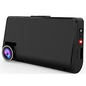 ONN Dual Dash Cam with Ultra-Wide Angle Lens, 3'' LCD Screen, Front 1080P Wide Angle Camera with 16GB SD Card, Supports 128GB max, Built in G-Sensor (Renewed), Black