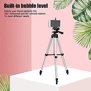 Selfie Tripod Stand, Aluminium Alloy Selfie Stick Portable 1/4 Inch Screw Multifunction Phone Stand Live Steming Tripod for Recording Travel Selfie Stick