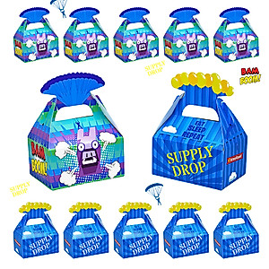 Haxpacal 16 Pcs Video Game Llama Goodie Bags Party Boxes for Battle Gamers Birthday Party Supplies Decorations Favors