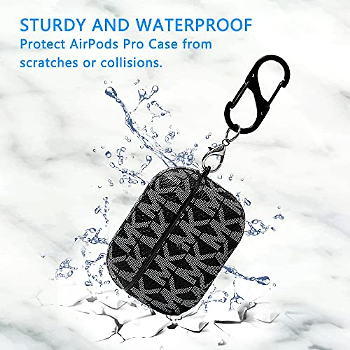 TANGABA AirPods Pro Case Cover for Women Men, Full Body Shockproof Hard Shell Protective Cover Case with Keychain Compatible with AirPods Pro Charging Case [Front LED Visible]