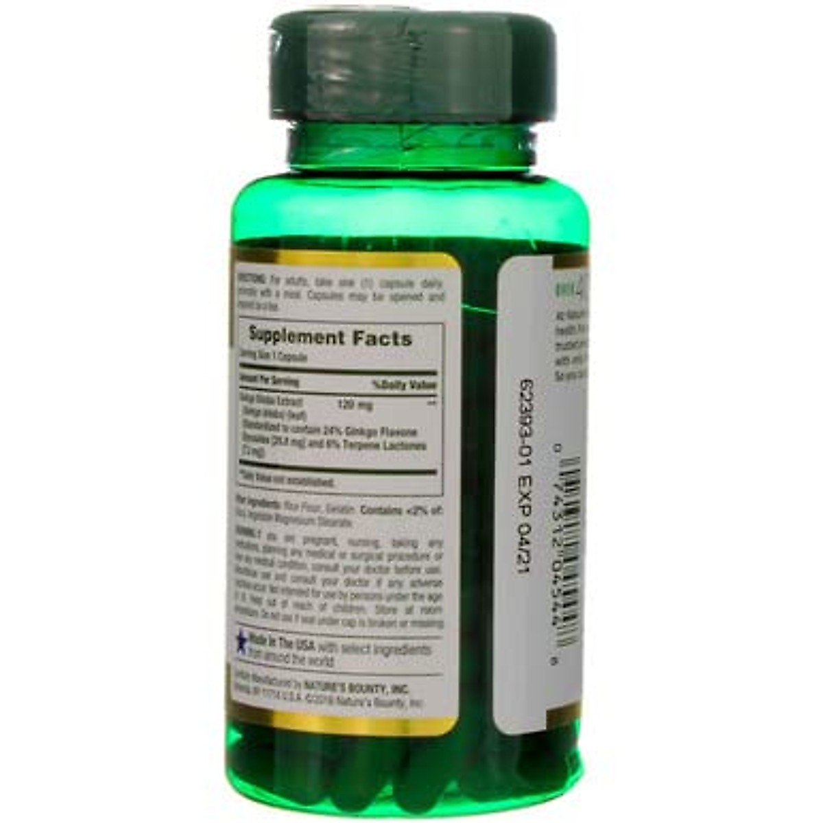 Nature's Bounty Ginkgo Biloba Capsule 120 mg 100 ea