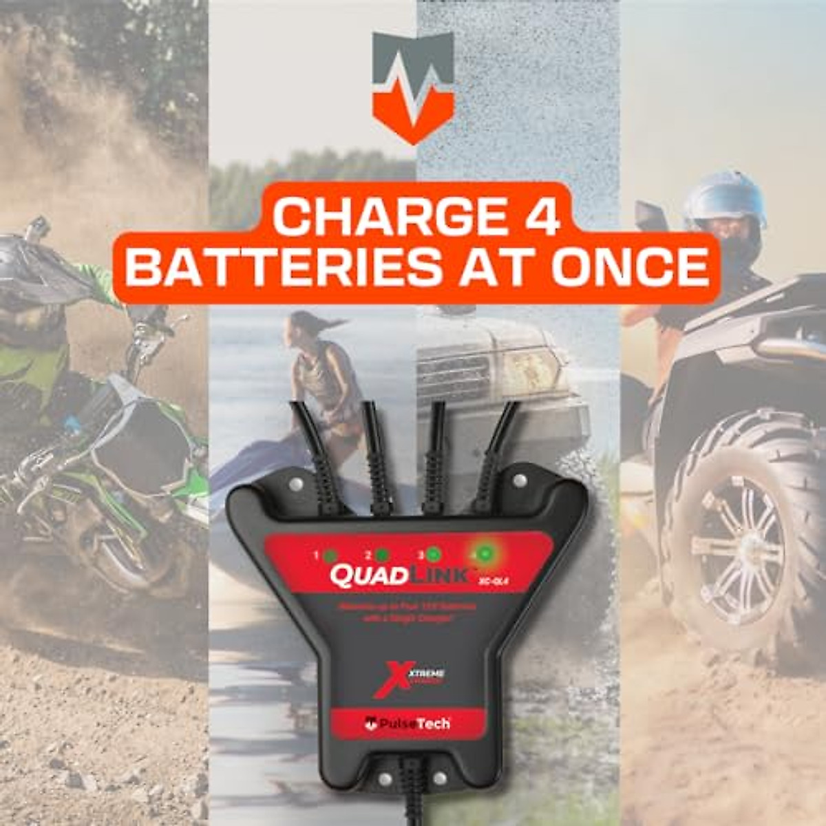 PulseTech QUADLINK – Charge 4 Batteries at The Same TIME, Your existing Charger or Ours, Four Channels from One Charger (XC-QL4)