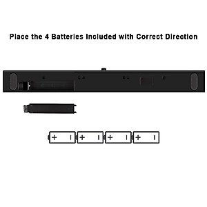 Replacement Wii Wire-less Sensor Bar, Motion Sensor Signal Receiver for Nintendo Wii and Wii U Console with Stable Stand and 4 AAA Batteries(Black)