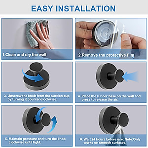 KaloTidy Suction Cup Hooks for Shower, Bathroom, Glass Window, Hanging Loofah, Towels, Coats, Robes, Kitchen and Door Hanger, Heavy-Duty Metal Hooks, Waterproof and Removable,2 Pack (Chrome)