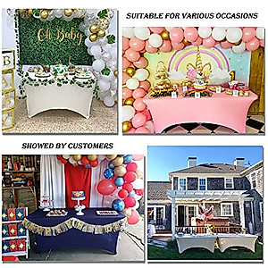 Eurmax USA Rectangular Fitted Spandex Table Covers 6ft Tablecloth Wedding Event Patio Table Decorations Stretch Table Cover for 6ft Folding Table (Black)