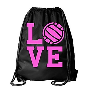 Kenz Laurenz Volleyball Drawstring Bag - Cinch Sack String Backpack Back Pack Tote (1 Pack)
