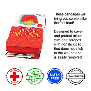 GAMAGO French Fries Bandages Bamboo Chopsticks Set - 4 Pairs of Adorably Cute Reusable Chop-Sticks - Easy Grip, Lightweight, Durable, 9.25 Inches