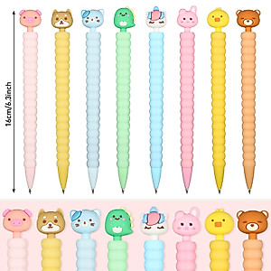Mechanical Pencils Cute Mechanical Pencils with Animal Erasers and Pencil Refills, 0.5mm Kawaii Mechanical Pencils with Fun Toppers Colorful Mechanical Pencils for Girls Kids Students (24 Pieces)